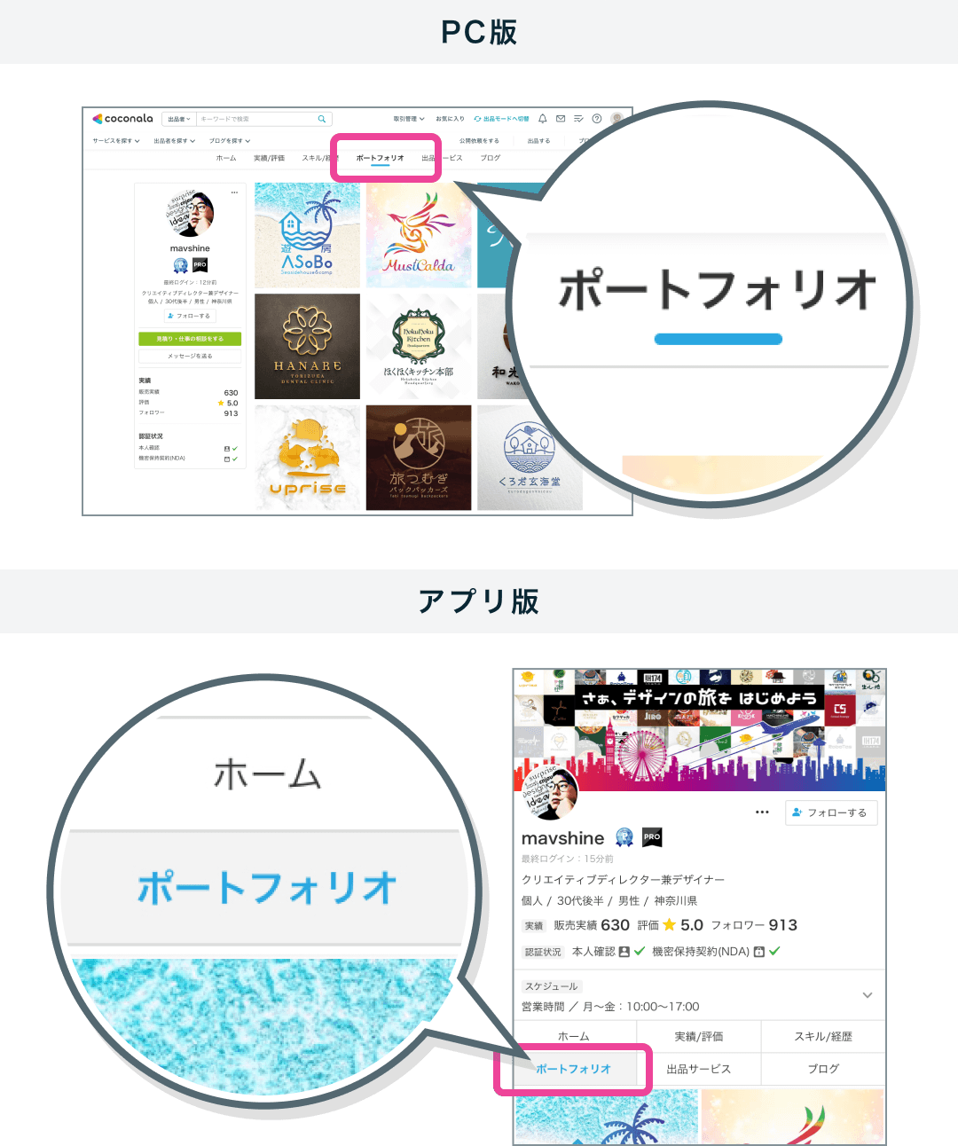 発注前にポートフォリオを事前に確認する方法 | ニュース | ココナラ